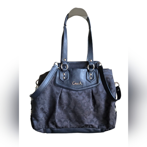 Coach | Bags | Coach Black Shoulder Bag With Classic C Design Material ...